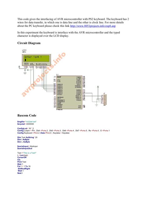 This Code Gives The Interfacing Of Avr Micro Controller With Ps2