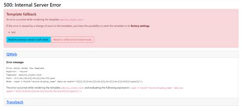 Error Create List In Website Use Odoo Studio In Odoo 17 Enterprise