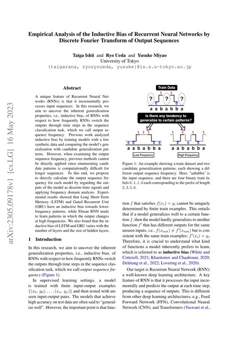 pdf empirical analysis of the inductive bias of recurrent neural