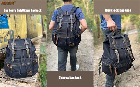 Augur High Capacity Canvas Vintage Backpack For School