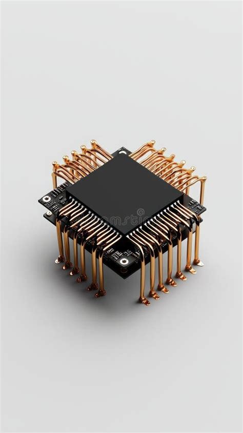 A Closeup View Of A Modern Microchip Showcasing Its Intricate Design And Copper Connections