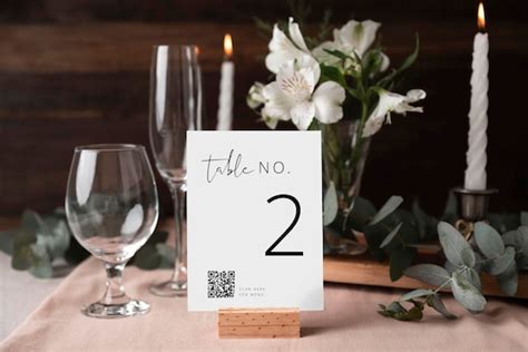 Table Number QR Code Wedding Table Card Qr Code Template Etsy