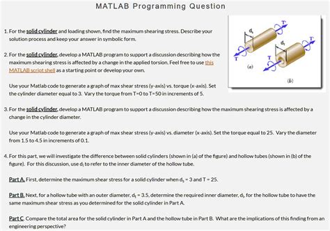 Matlab Programming Question 1for The Solid Cylinder And Loading