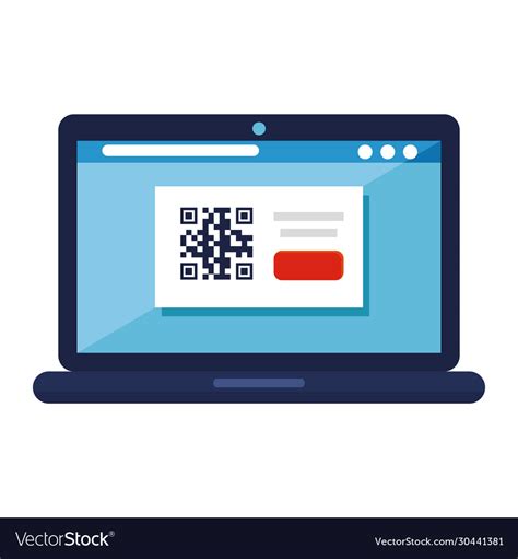 Qr Code Inside Laptop Design Royalty Free Vector Image