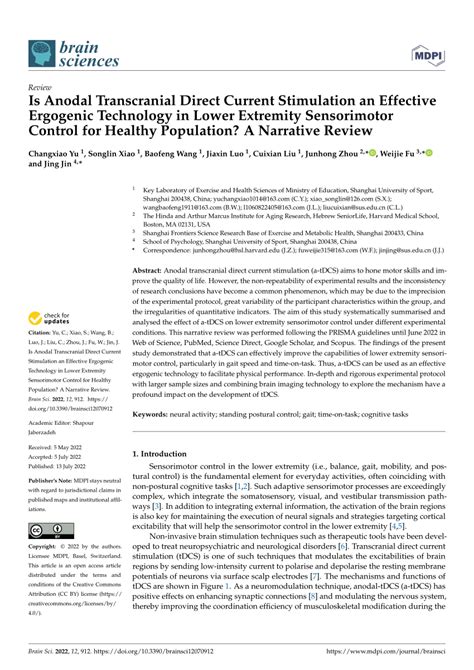 Pdf Is Anodal Transcranial Direct Current Stimulation An Effective Ergogenic Technology In