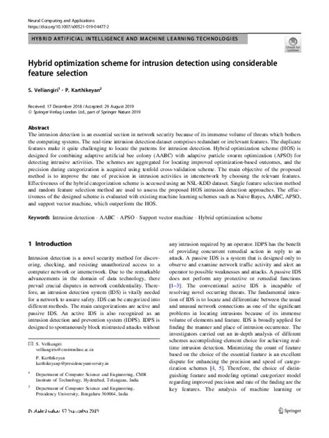 Pdf Hybrid Optimization Scheme For Intrusion Detection Using