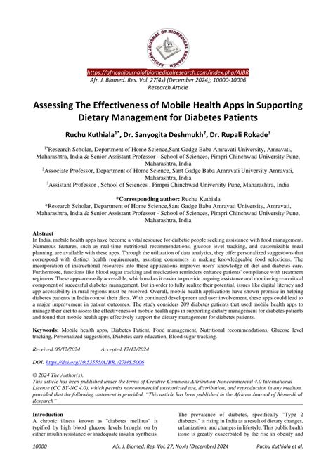 Pdf Assessing The Effectiveness Of Mobile Health Apps In Supporting Dietary Management For