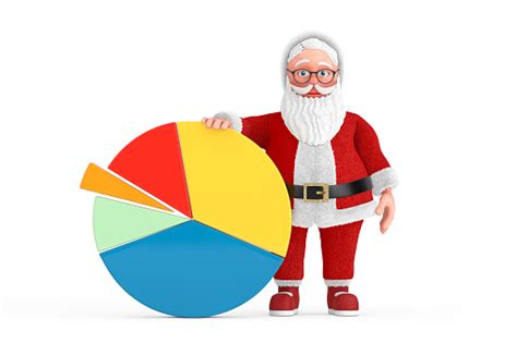만화 쾌활한 산타클로스 할아버지 정보 그래픽 비즈니스 파이 차트 3d 렌더링 겨울에 대한 스톡 사진 및 기타 이미지 겨울