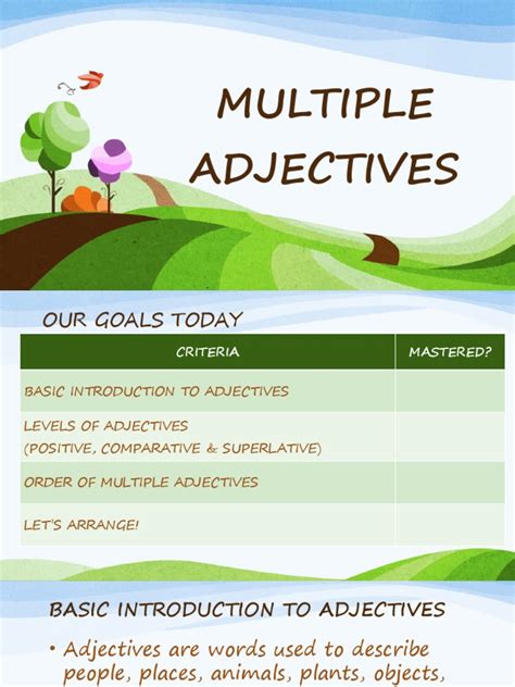 Multiple Adjectives Pdf