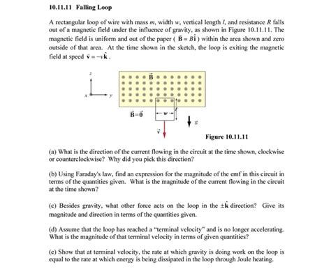 solved 10 11 10 square loop moving through magnetic field an