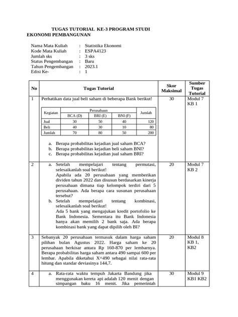 Tugas 3 Statistika Ekonomi Pdf
