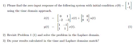 1 please find the zero input response of the