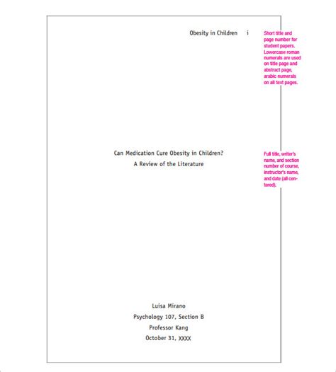 10 Apa Cover Page Templates To Download Sample Templates