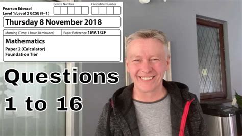 edexcel gcse maths foundation november 2018 paper 2 walkthrough