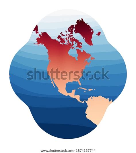 World Map Vector Modified Stereographic Projection Stock Vector Royalty Free 1874137744
