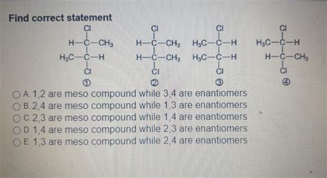 Solved Find correct statement ai Ō H C CH H C C H H C H Chegg com
