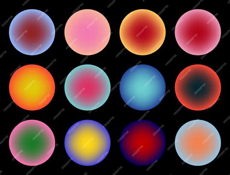Premium Vector Set Of Gradient Abstract Shapes In Trendy Colors Blurred Spheres Color