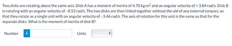 solved two disks are rotating about the same axis disk a