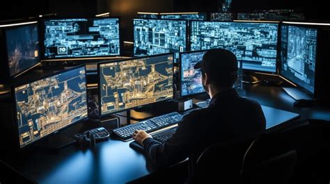 Premium Ai Image A Man Working On A Research Data Center