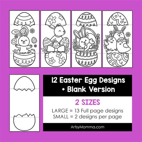 12 Printable Interactive Surprise Inside Easter Egg Coloring Crafts