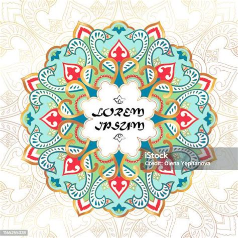 아랍어 꽃 프레임입니다 전통적인 이슬람 디자인 인도 원형 만다라 모스크 장식 요소입니다 설계용 템플릿입니다 벡터 추상 배경 벽지 포스터 배너 0명에 대한 스톡 벡터 아트 및