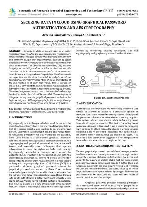 Pdf Securing Data In Cloud Using Graphical Password Authentication And Aes Cryptography