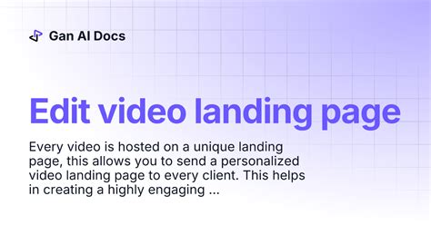 Edit Video Landing Page Gan Ai Docs