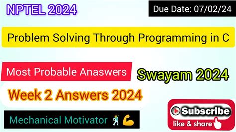 Problem Solving Through Programming In C Week 2 Quiz Assignment 2