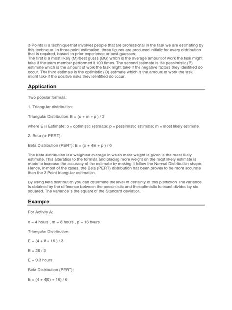 Three Point Estimation Pdf