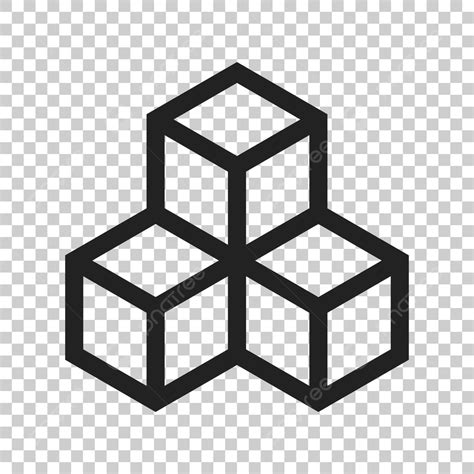 flat vector icon of blockchain cryptography cube algorithm vector line