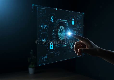 Advanced Biometric Fingerprint Authentication System Interface Futuristic Technology Security