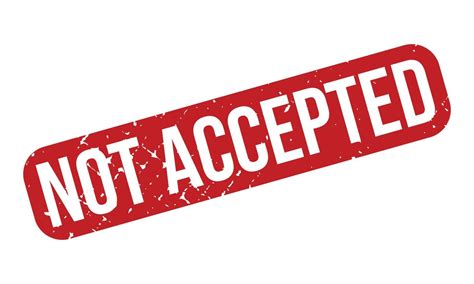 Not Accepted Rubber Stamp Red Not Accepted Rubber Grunge Stamp Seal