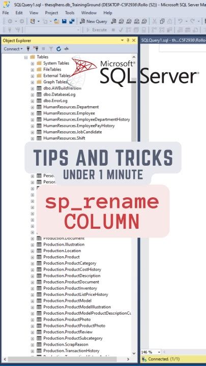 [video] the sql hero on linkedin sp rename object name new name