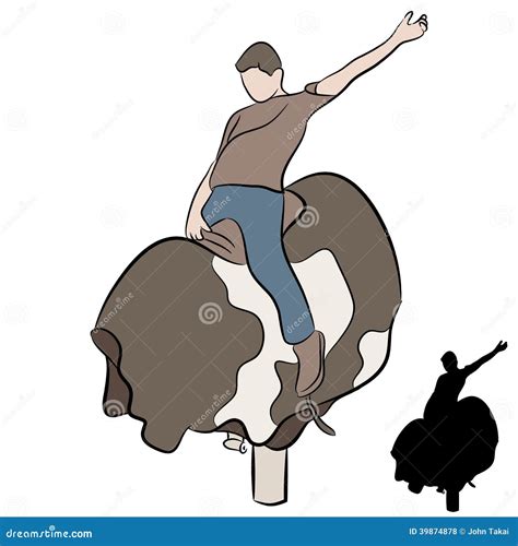 Man Riding Mechanical Bull Stock Vector Illustration Of Bucking 39874878