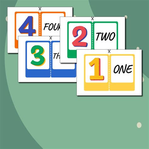 Карточки для запоминания цифр 0 10 на английском языке