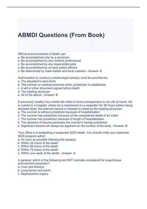 Abmdi Questions From Book With Verified Answers Abmdi Stuvia Us