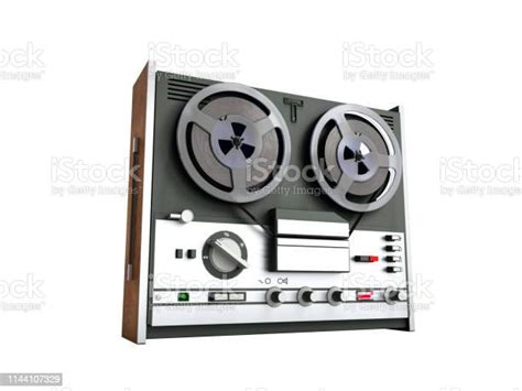오래 된 휴대용 릴에 릴 튜브 테이프 레코더 3d 렌더링 흰색 그림자 없음 고풍스런에 대한 스톡 사진 및 기타 이미지 고풍스런 골동품 듣기 Istock