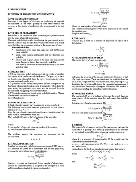 Surveying 1 Lecture A Pdf Pdf Errors And Residuals Standard Error