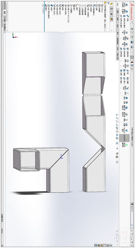 用solidworks把不同平面的方管展开 技术邻