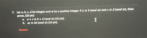 solved let a b c d ﻿be integers and m ﻿be a positive