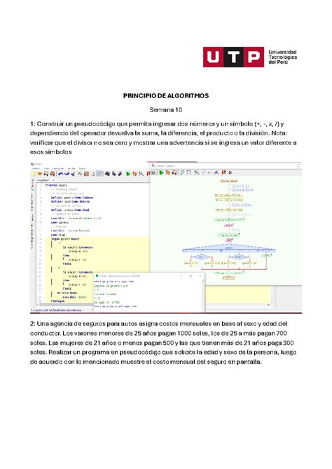 Principios De Algoritmos S10 Principio De Algoritmos Semana 10 1 Construir Un Pseudocódigo