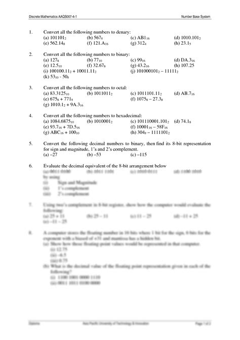 SOLUTION Discrete Mathematics Tutorials Number Base System Studypool