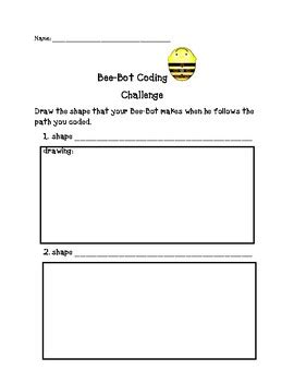 Bee Coding Challenge Student Response Sheet Beebot Bee Themed Classroom Bee
