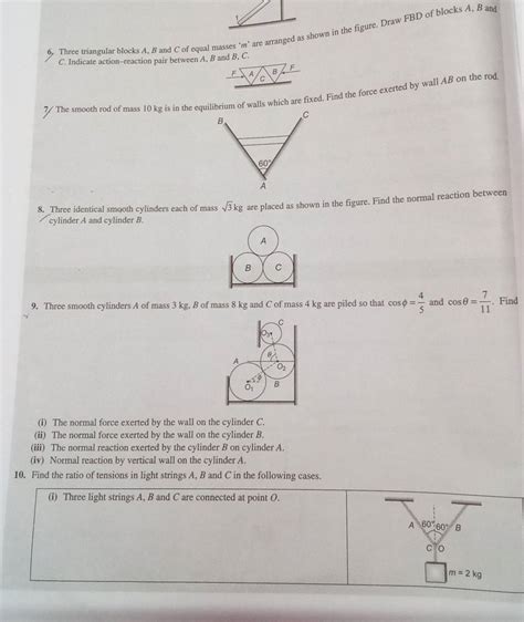 Three Triangular Blocks A B And C Of Equal Masses M Are Arranged As S