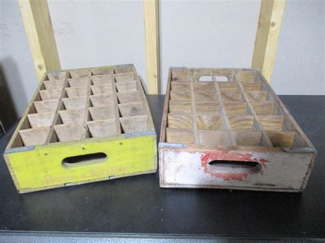 Pair Of Vintage Coca Cola Slotted Crates
