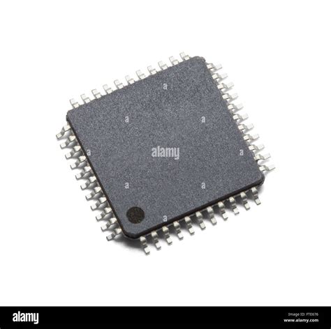 Black Microchip With Copy Space Isolated On White Background Stock Photo Alamy