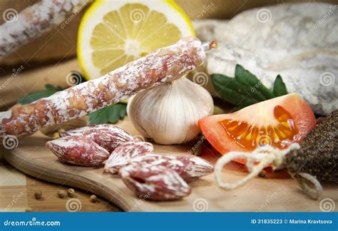 French Salami Assorted Stock Image Image Of Pepper Rosemary 31835223
