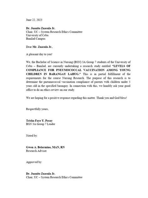 Transmittal Letter For Ethics Pdf