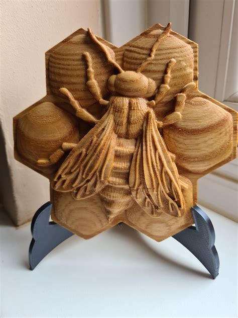 Bee Honeycomb Bee Bee On Flower Wood Carved Bee Bee Wall Decoration