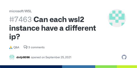 Can Each Wsl2 Instance Have A Different Ip · Microsoft Wsl · Discussion 7463 · Github